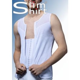 Body shaping zipper vest for men with hidden bellyband